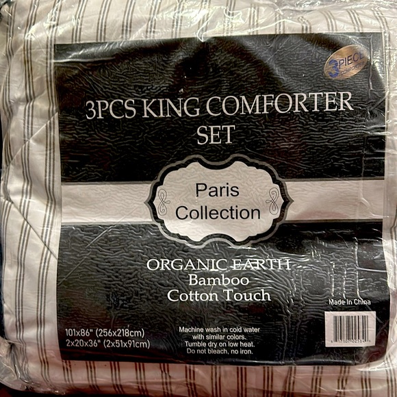 Paris collection | Bedding | 3 Pc King Comforter Set Narrow Stripe ...
